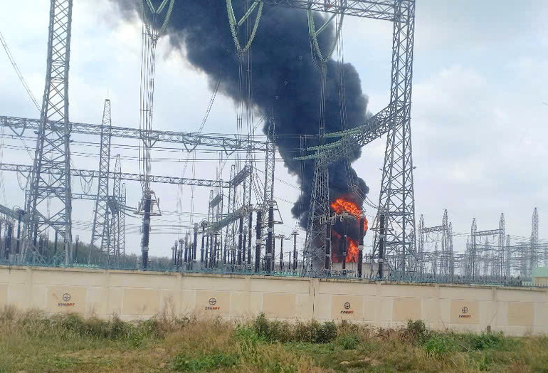 Đã xảy ra cháy tại Trạm biến áp 500kV Long Thành, nguyên nhân đang được điều tra | Báo Nhân Dân ...