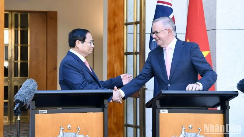 Thủ tướng Phạm Minh Chính và Thủ tướng Australia Anthony Albanese họp ...