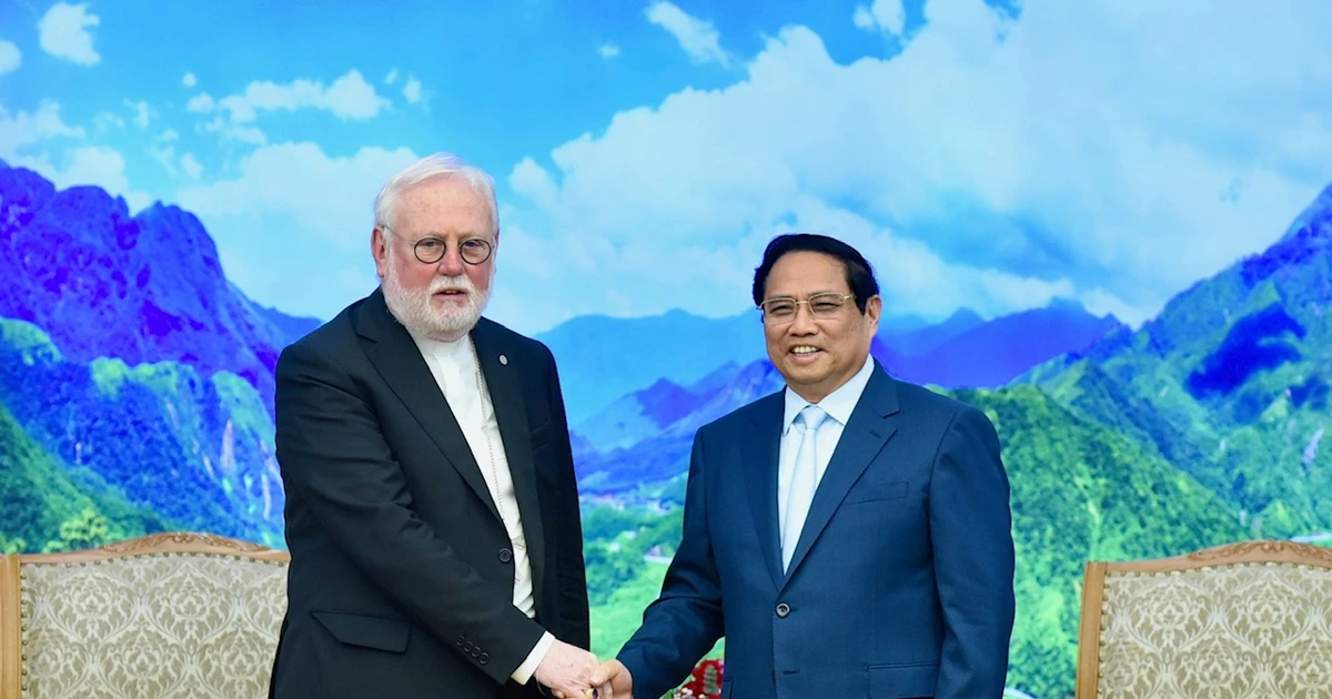 [Ảnh] Thủ tướng Phạm Minh Chính tiếp Bộ trưởng Ngoại giao Tòa thánh ...