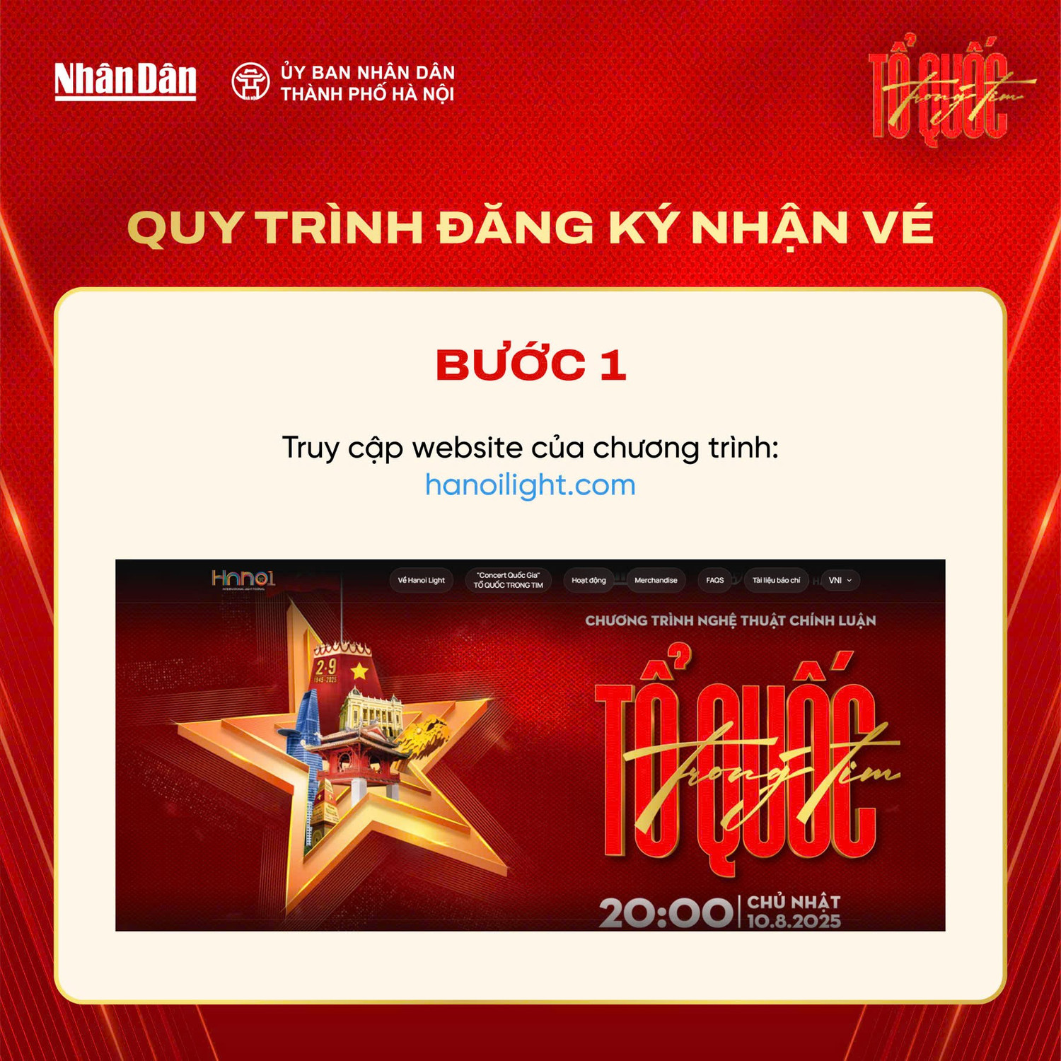 Hướng dẫn cách đăng ký vé concert "Tổ quốc trong tim" | Báo Nhân Dân điện tử