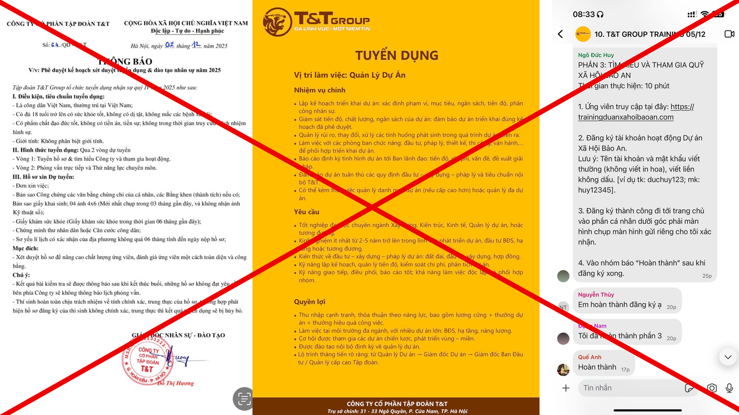 Cảnh giác trước chiêu trò giả mạo tuyển dụng T&T Group trên mạng xã hội ...